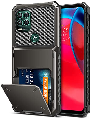TITACUTE for Moto G Stylus 5G 2021 Case Wallet 5 Credit Card Holder Flip Cover ID Slot Back Pocket Dual Layer Anti-Scratch Hard Shell Tough Protective Bumper for Moto G Stylus 5G 2021 Gunmetal Bronze