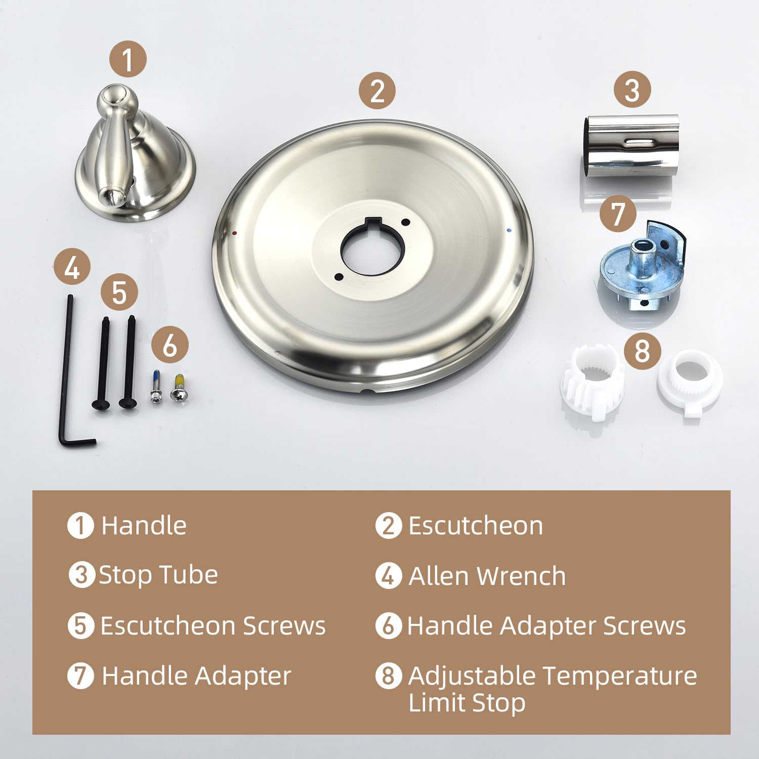 Replacement for Moen T2151BN Brantford Posi-Temp Valve Trim Kit, Pressure Balancing Tub and Shower Lever Handle,Brushed Nickel