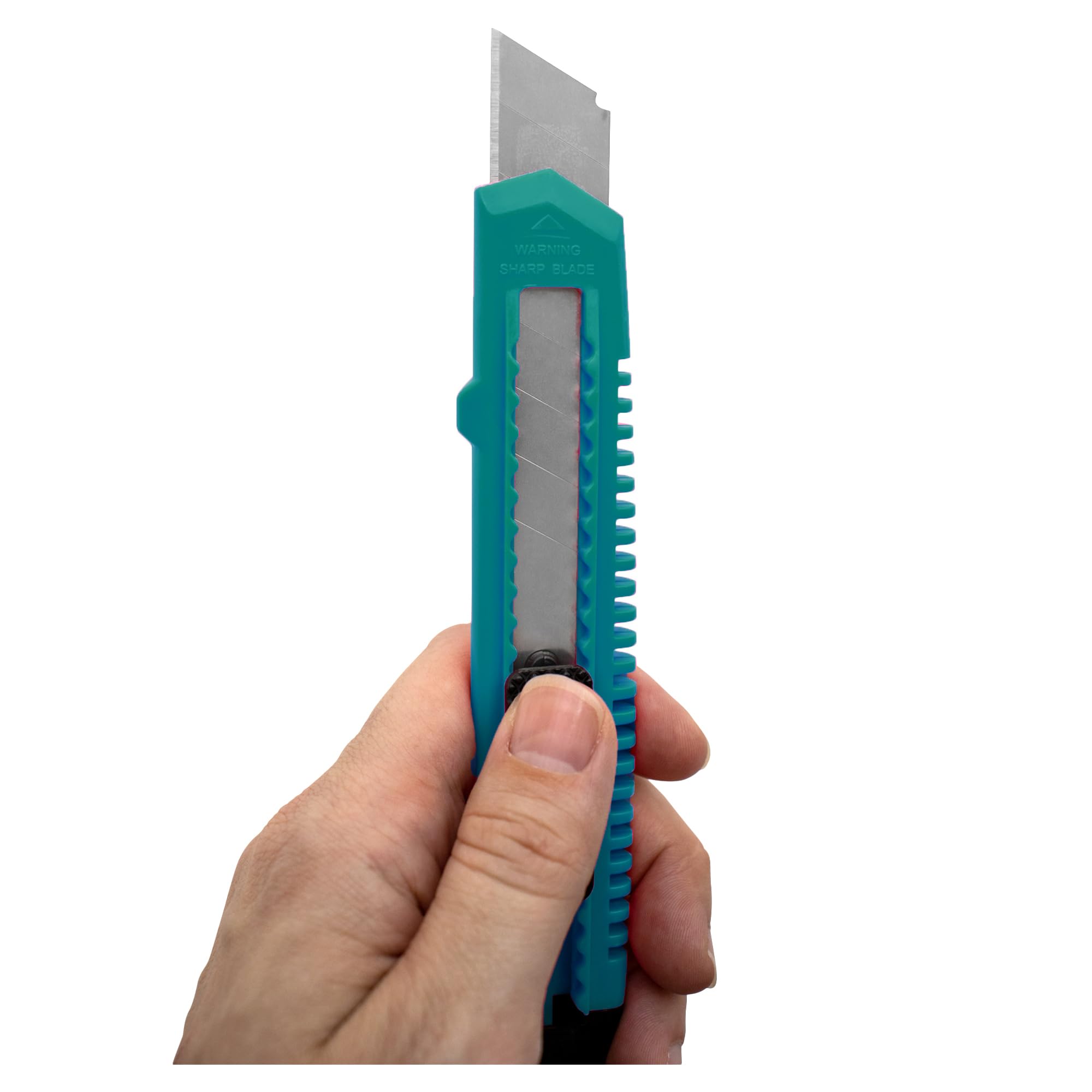 MotoProducts 600 Bulk Turquoise Retractable Utility Knife Wholesale 6 inch Manual Lock Box Cutter Snap Off Blade