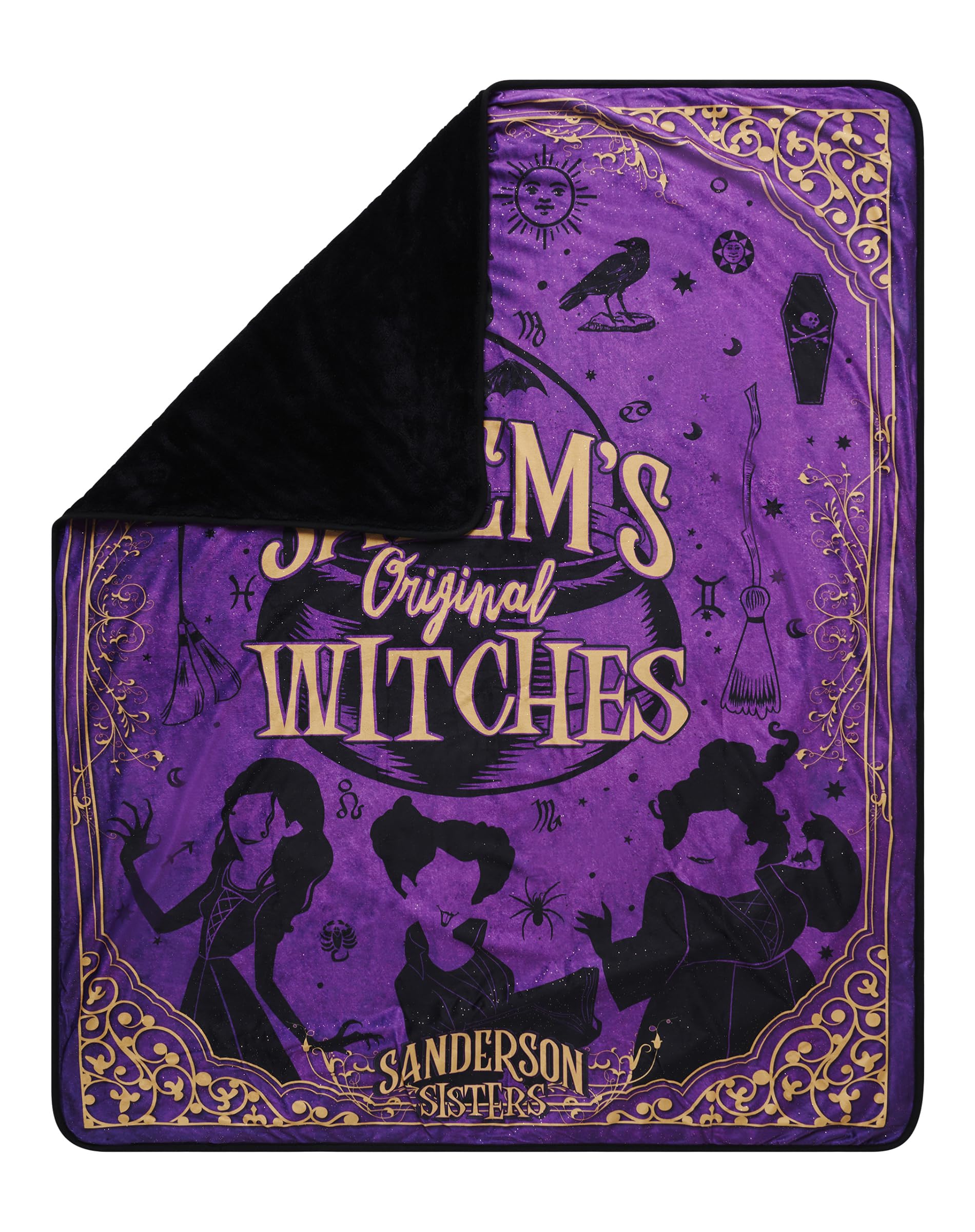 Spirit Halloween Hocus Pocus Salem's Original Witches Fleece Blanket | Officially licensed | Disney | Hocus Pocus Décor | Home Décor