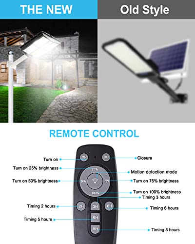 Solar Street Light Outdoor, Solar Security Lights Motion Sensor, 840LED Wide-Angle Super Bright Daylight White Solar Powered Flood Light for Yard, Fence, Garden, Patio, Front Door, Shed, Deck, Path