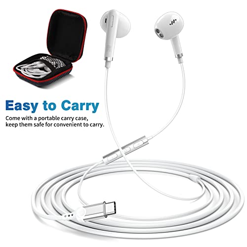 USB C Headphones for iPhone 15 Pro iPad Pro Samsung S23 Ultra S22 S21 S20 A54 Z Flip,APETOO HiFi Stereo USB Type C Earphones USB-C Wired Earbuds with Mic Volume Control for Pixel 7a 6a 5 4 OnePlus 11