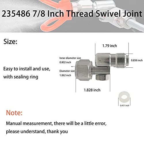 YESHINDA 235486 7/8 Inch Thread 180 Degree Rotation Swivel Joint for Airless Paint Spray Gun Swivel Joint