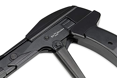 RVR Zip Tie Install Tool - Powerful Tension with Built-In Flush Cutter, All Metal, Adjustable, Comfort Grip, Spring Loaded Lightweight Cable Tie Gun, 6" for Nylon Ties up to 1/4”- Black