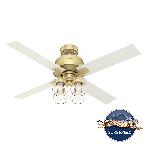 Hunter Fan Company 59651 Viven Ceiling Fan, 52, Modern Brass Finish