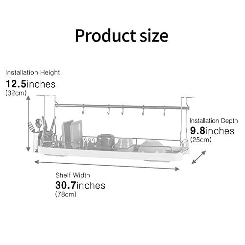 TULGIGS Attachable Dish Rack Dish Rack Wire Shelf Liner Dish Holer (800mm (31.5")) White