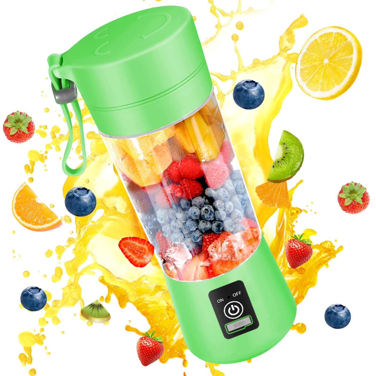 Portable Blender, Personal Blender for Shakes and Smoothies, Blender shake Smoothie for Kitchen Personal Size Blenders with Rechargeable USB, 380Ml Traveling Fruit Veggie Juicer Cup With 6 Blades