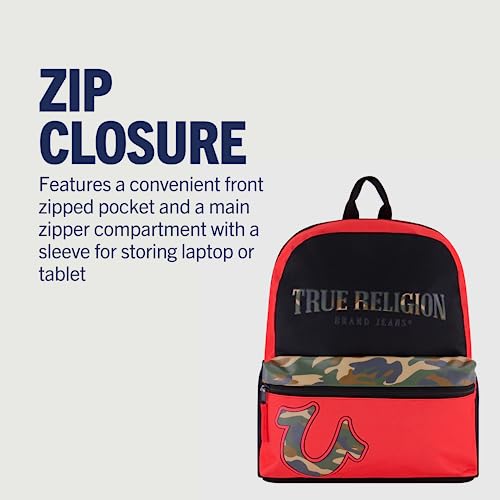 True Religion Laptop Backpack, Small Computer Travel Bag, Multi, 16 Inch