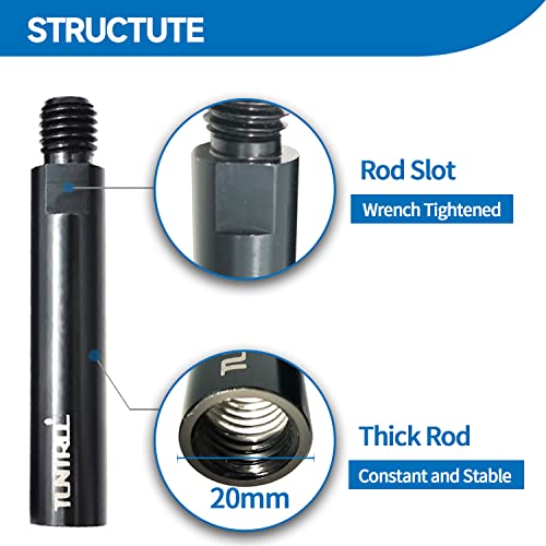 TUNTROL 5/8"-11 Thread Rotary Extension Shaft Set, 3" & 5" Aluminum Connecting Rod Extender for Car Polisher, Angle Grinder, Backing Plate