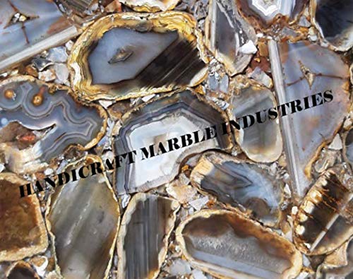 Natural Brown Agate Stone 30" x 30" Inch Dining & Breakfast Table Top, Natural Agate Stone Coffee & Centre Table Top, Natural Grey Agate Geode Stone Table Top, Piece Of Conversation, Family Heir Loom