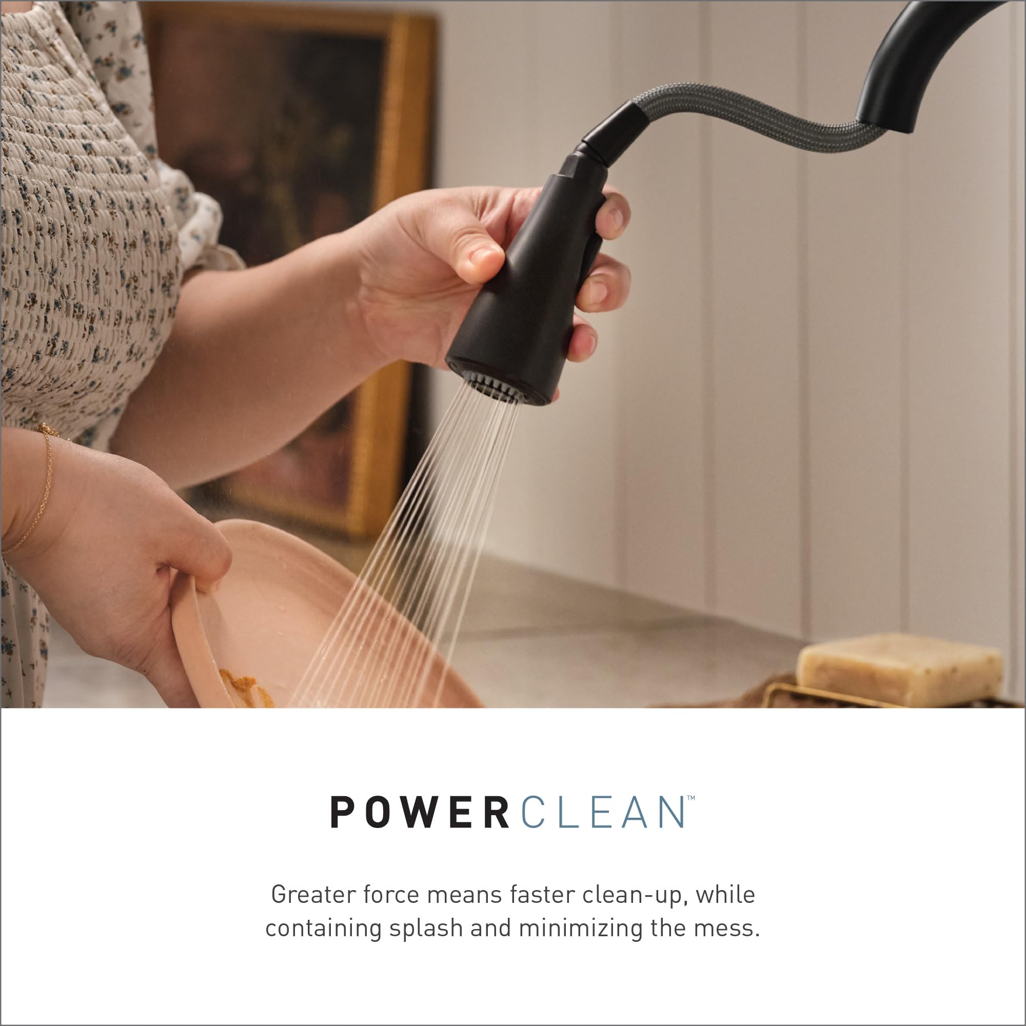 Moen Conneaut Spot Resist Stainless One-Handle High Arc Kitchen Sink Faucet with Power Boost for a Faster Clean, Kitchen Faucet with Pull Down Sprayer, 87801SRS