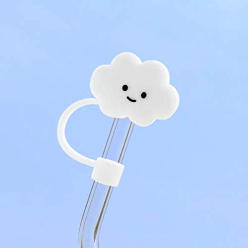 Sosoport Silicone Straws 2 Pcs Silicone Straw Tips Covers, Food Grade Drinking Straw Tips Lids, Reusable Cloud Shape Silicone Straw Plugs (Fit For 6-8 Mm Straws) Straw Cover