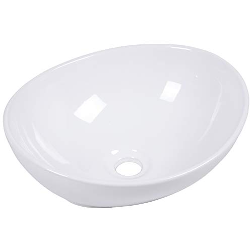 Oval Vessel Sink - Mocoloo 16β x 13β Bathroom Sink Countertop Oval Shape Small Bathroom Sink White Porcelain Ceramic vanity Bowl, Above Counter Modern Art Bsin.