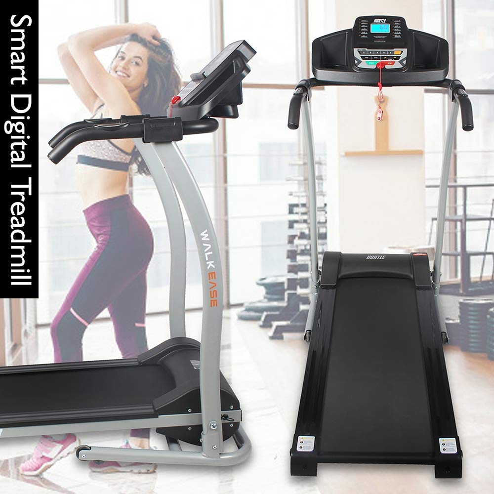 Hurtle Electric Folding Treadmill Exercise Machine - Smart Compact Digital Fitness Treadmill Workout Trainer w/Bluetooth App Sync, Manual Incline Adjustment, for Walking, Running, Gym HURTRD18