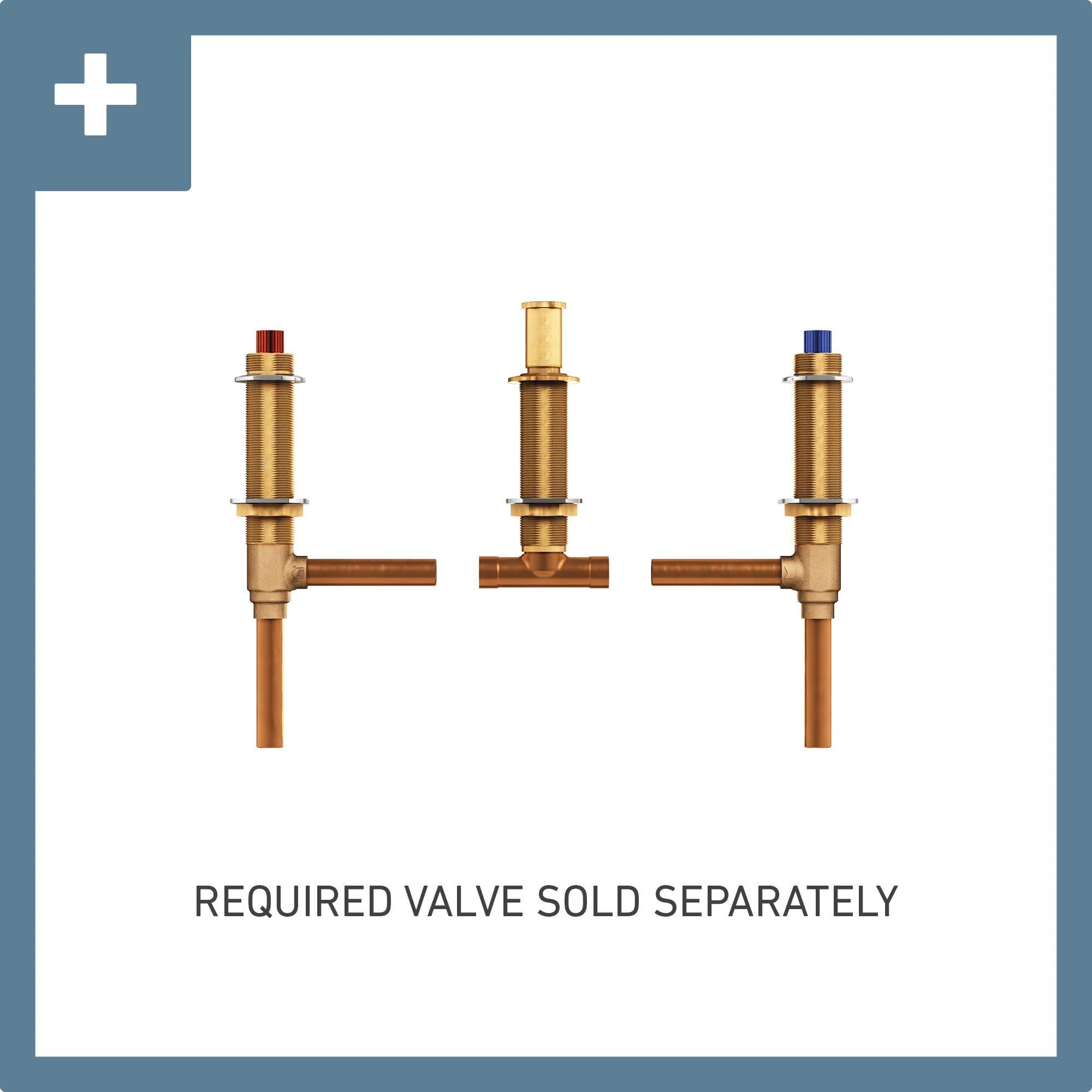 Moen Gibson Matte BlackTwo-Handle Deck Mounted Modern Roman Tub Faucet, Valve Required, T961BL