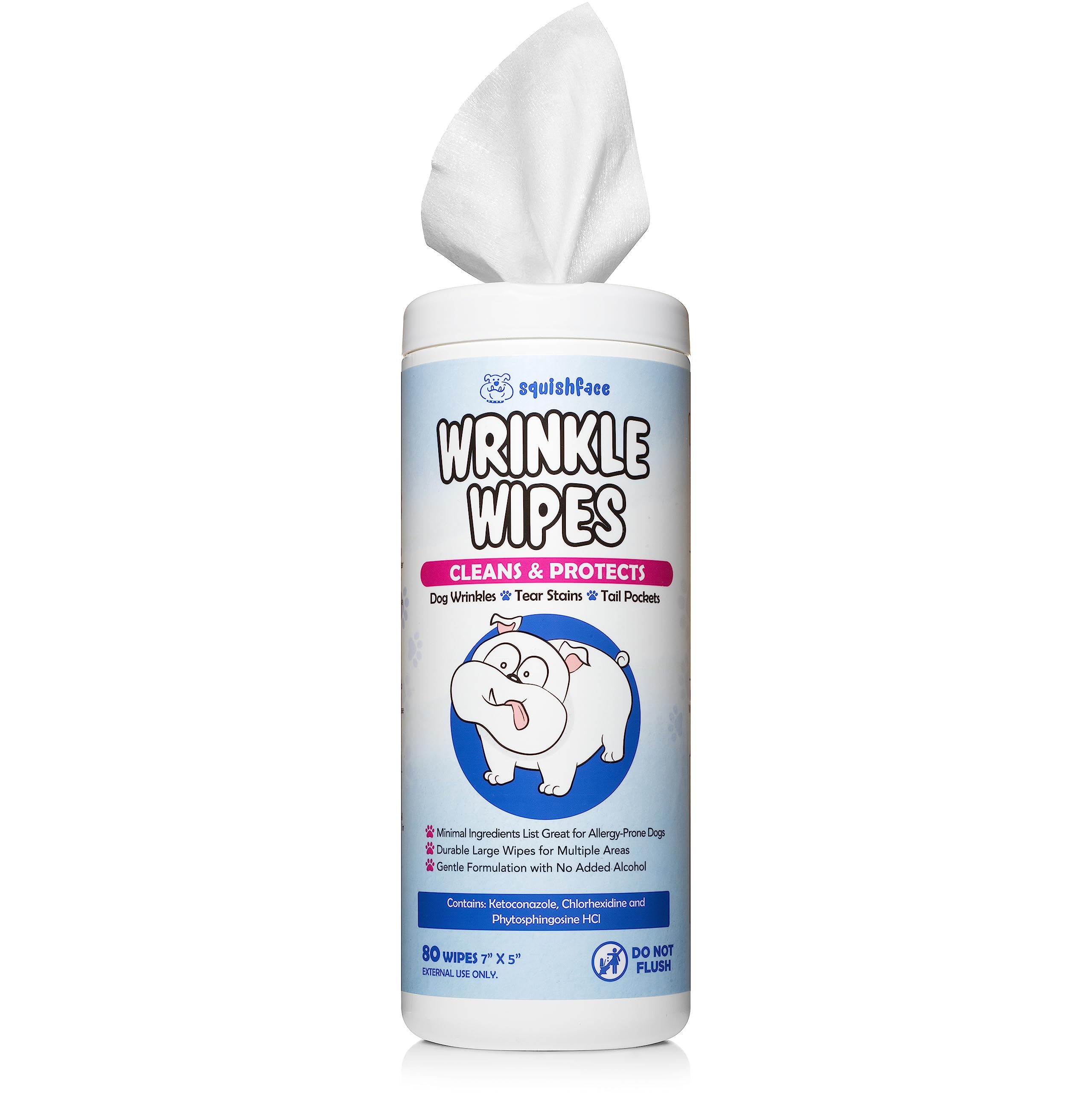 Squishface Tear Stain Paste + Wrinkle Wipes + Dog Ear Wipes Bundle - for Dogs with Wrinkles, Tear Stains, Tail Pockets, Irritated Paws & More - Great for All Breeds!