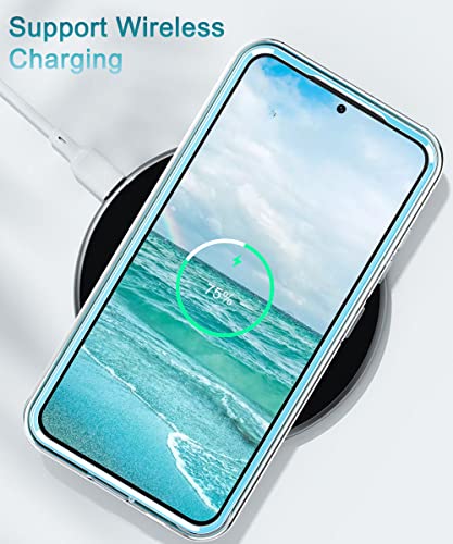 Turquiase for Samsung Galaxy S23 Plus Case with 2pcs Tempered Screen Protector&1pcs Len Camera Protector, Lightweight and Stylish Full Body Shockproof Protective Rugged TPU Case for Galaxt S23 Plus