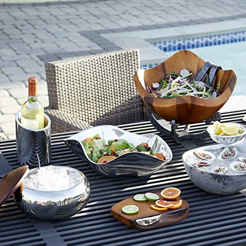 nambe Scoop Ice Bucket | Insulated Ice Bucket with Lid and Ice Scoop | Stainless Steel Chiller for Cocktail Bar, Parties Barware and Serve ware | Home Bar & Bar Cart Accessory | Dishwasher Safe