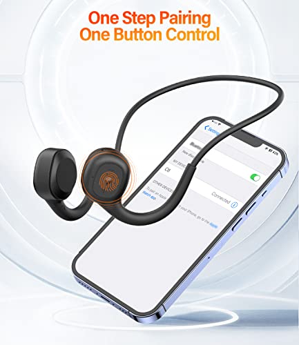 PTYOO Bone Conduction Headphones, Open-Ear Bluetooth 5.3 Headphones with Microphone, Sweat Resistant Sports Earbuds Wireless Earphone for Running Workout Cycling