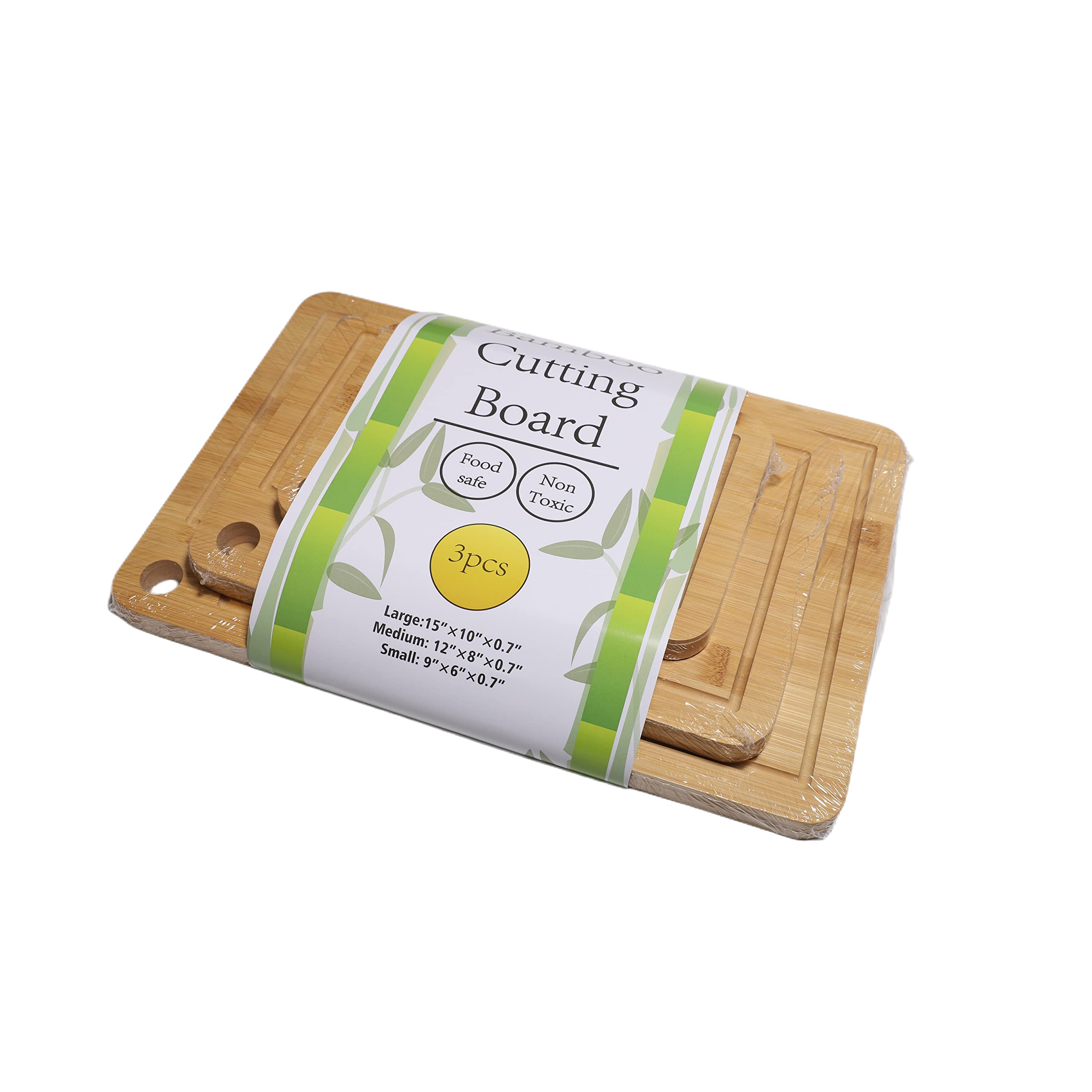 Hush Berry Extra Large Bamboo Cutting Boards, (Set of 3) Chopping Boards with Juice Groove Bamboo Wood Cutting Board Set Butcher Block for Kitchen, End Grain Serving Tray