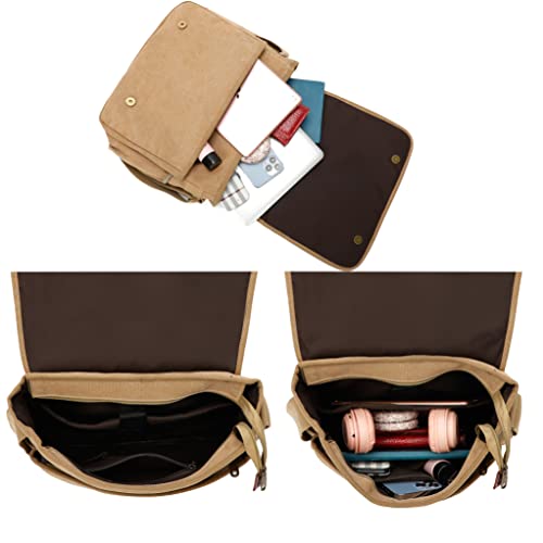 Sunsomen Messenger Bag For Man,Canvas Satchel Bag Crossbody Bag Shoulder Bag Vintage 14 Inch (Blue)
