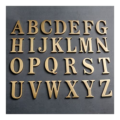 Retro Brass Digital Letter, 65mm Self-adhesive House Number Door Sign, DIY Wall Decoration Of Home Hotel Room, 1pcs (Color : Letter N)