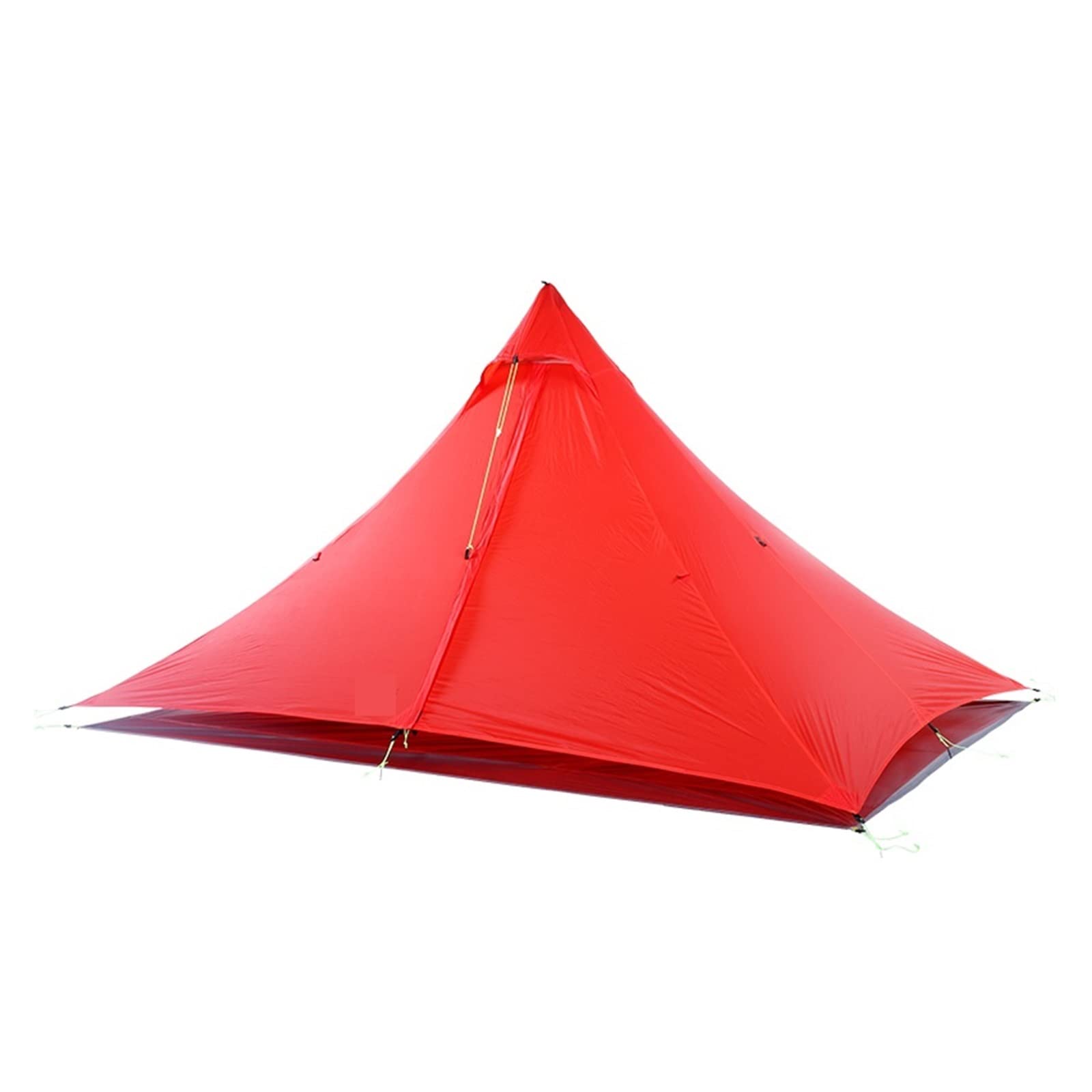 MARVOI Only 900g 2 Sides 20D Silk Nylon Pyramid 1 Person Or 2 People 2 Layers 3 Seasons Camping Tent (Color : 2Person Red with FP)
