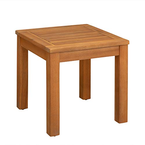 Patio Sense 63407 Lio Oslo Wooden Side Table Light Brown Sofa & Bed End Table for Mobile Snack & Other Essentials Durable Wood Construction Modern & Contemporary Furniture for Indoor & Outdoor