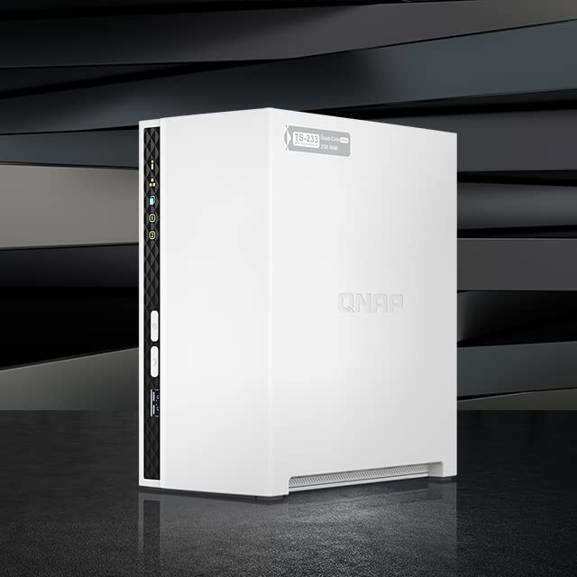 QNAP TS-233-US 2 Bay Affordable Desktop NAS with ARM Cortex-A55 Quad-core Processor and 2 GB RAM, 16TB Bundle with 2X 8TB Seagate IronWolf