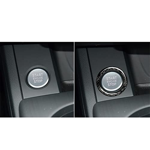 NC Carbon Fiber Styling Trim Cover Sticker Compatible with Q5 A4L A5 (Engine Start Stop Cover Ring A)