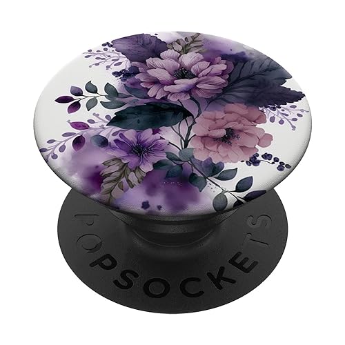 Purple Lavender Blossom Leaves Flowers Floral Girly PopSockets Standard PopGrip