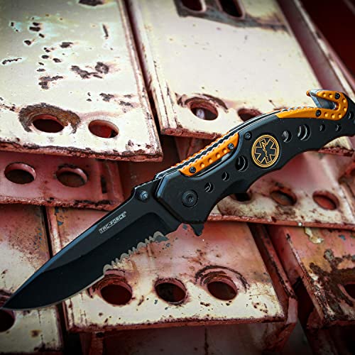 NDZ Performance TAC-Force Spring Assisted Opening EMT EMS Orange Rescue Folding Pocket Knife New