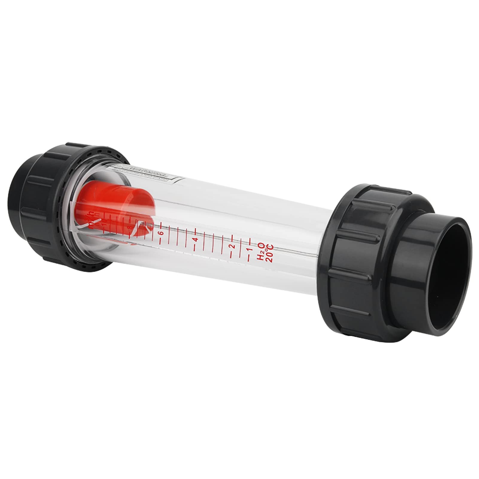 LZS-50(D)Liquid Flowing Rate Gauge 1-10 Tube Type Flowmeter 63mm/2.5in Liquid Flowing Meters Plastic Flat Interface Hydraulic Valve Fittings