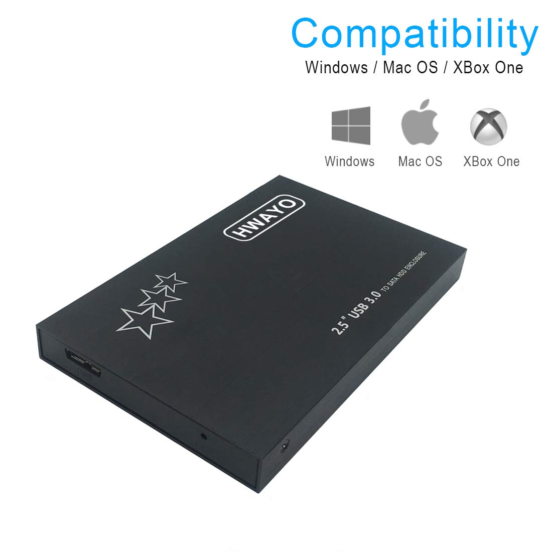 HWAYO 160GB External Hard Drive Portable 2.5'' Ultra Slim HDD Storage USB 3.0 for PC, Laptop, Mac, Chromebook (Silver)