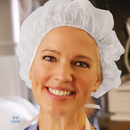 Royal 21" White O.R. Cap, Disposable and Latex-Free, Package of 100