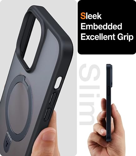 TORRAS Magnetic UPRO Ostand for iPhone 12 Pro Max Case [Compatible with Magsafe] with Stand, [MIL-Grade Drop Protection] Shockproof Matte Back Slim Protective Case iPhone 12 Pro Max Phone Case, Black