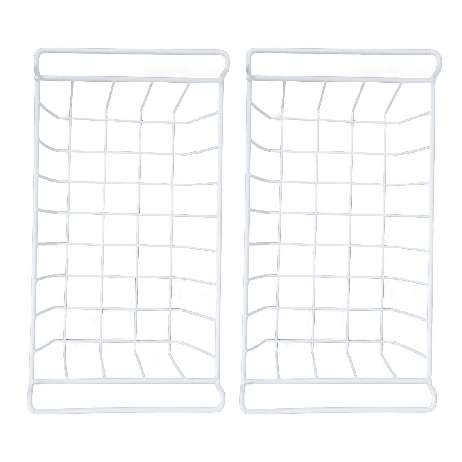 VBESTLIFE 2pcs Freezer Organizer Bins, Freezer Refrigerator Basket Storage Rack Bins, Metal Wire Baskets with Handles for Upright Refrigerator Chest Freezer (39x20x20cm / 15.4x7.9x7.9in)