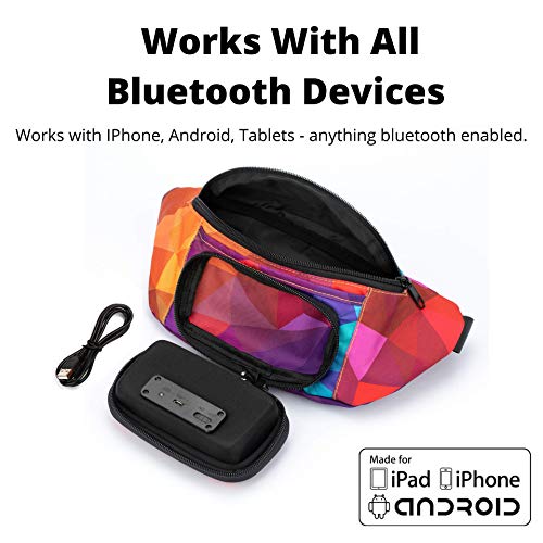 The #1 Fannypack with Speakers. Bluetooth Fanny Pack for Parties/Festivals/Raves/Beach/Boats. Rechargeable, Works with iPhone & Android. #1 (Retro, 2023 Edition)