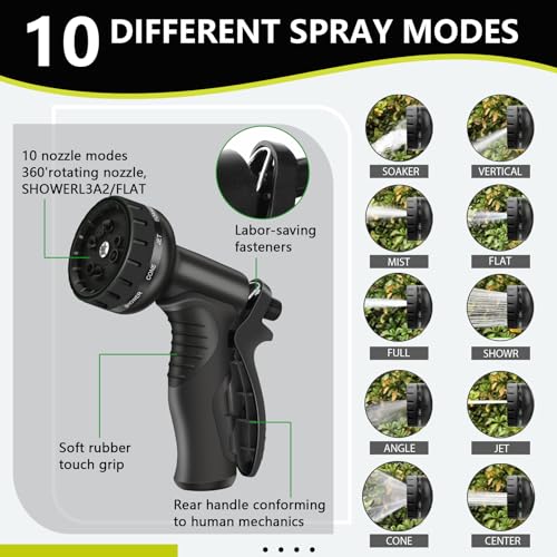 Quisky Expandable Garden Hose 50ft, 25ft 75ft 100ft with 10-Function Nozzle,Nano Rubber latex High Elastic Leak-Proof Multi-Layer Hose Pipe with Holder,3/4" Solid Brass Connectors Fittings Lightweight