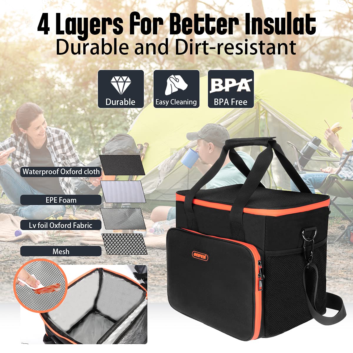 OUPES 1800W Solar Generator Carrying Bag, Compatible with Jackery Portable Power Station, Camping Generator 600/1200/1800, with 7 Pockets for Outdoor Charging Cable, Home Storage