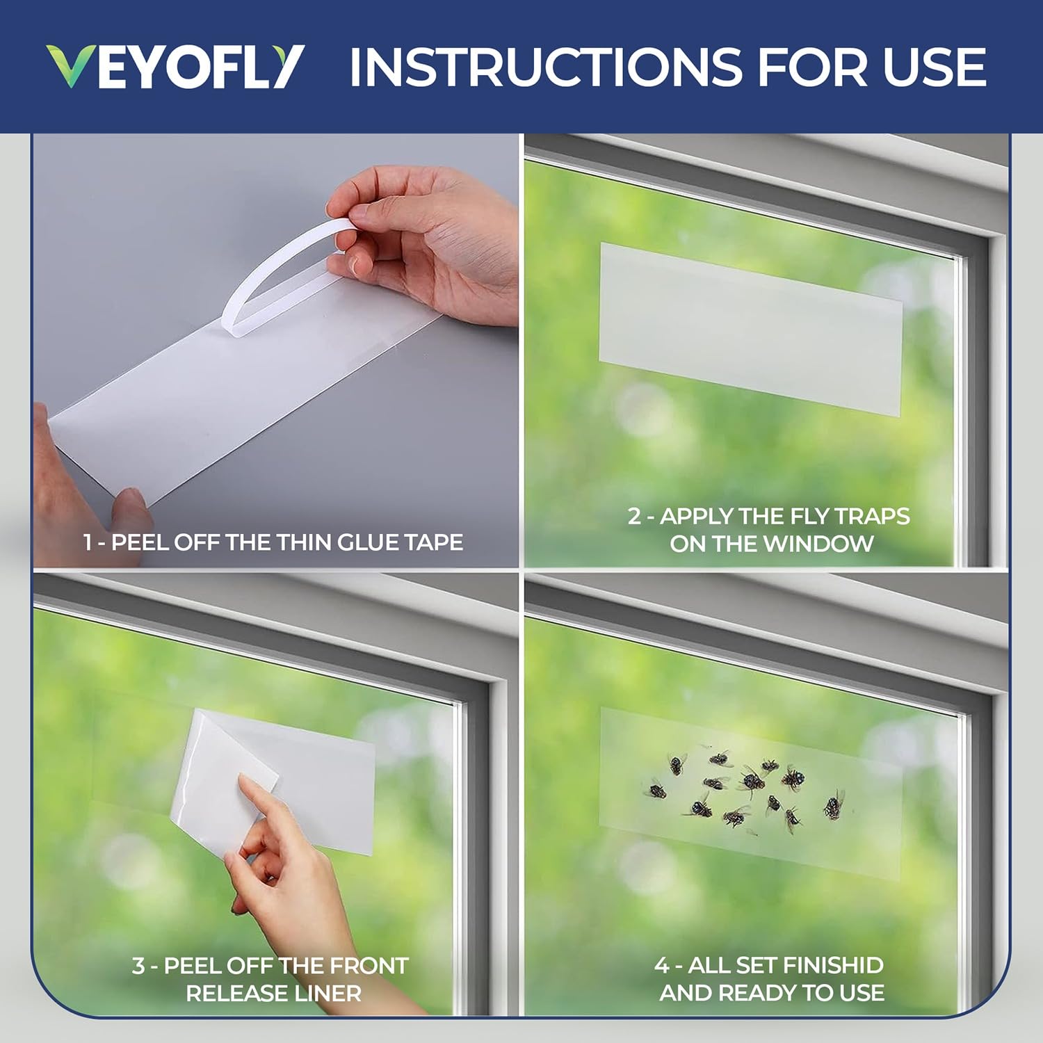 Veyofly Sticky Traps for Plants and Windows, Bundle with 5 Yellow Sticky Traps for Gnats & 5 Window Fly Traps -Gnat Trap, Bug Sticky Traps, Fungus Gnat Trap, Fly Strips, Fly Tape- Pack of 10β