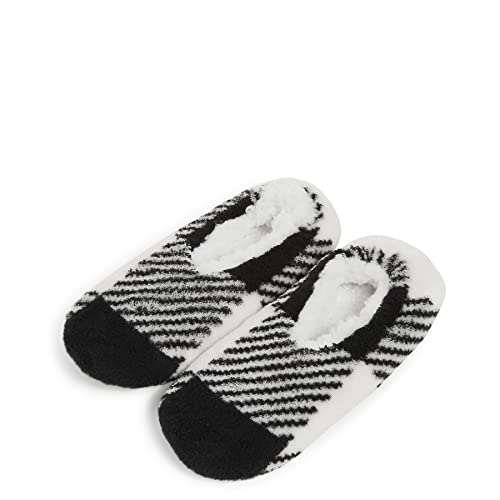 Vera Bradley Women's Cozy Life No Slip Slippers, Kingbird Plaid, Large (US Women's Size 9-10)
