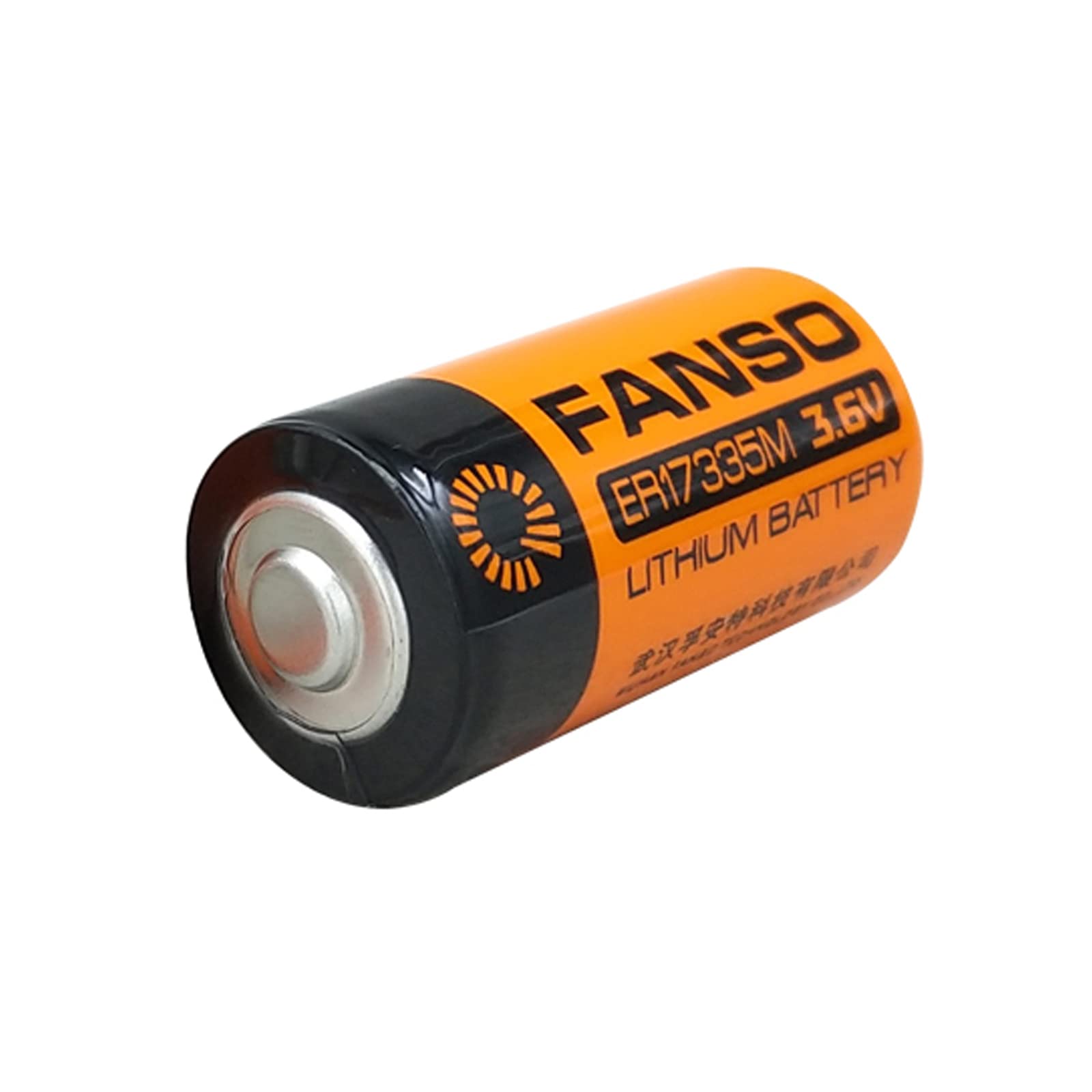POWCAMAH 2-Pack ER17335M 2/3A Size 3.6V Lithium Battery 1700mAh Li-SOCL₂ Non-Rechargeable Battery for Alarm System