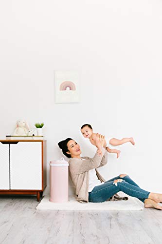 Ubbi Steel Odor Locking, No Special Bag Required, Money Saving, Modern Design, Registry Must-Have Diaper Pail, Blush Pink