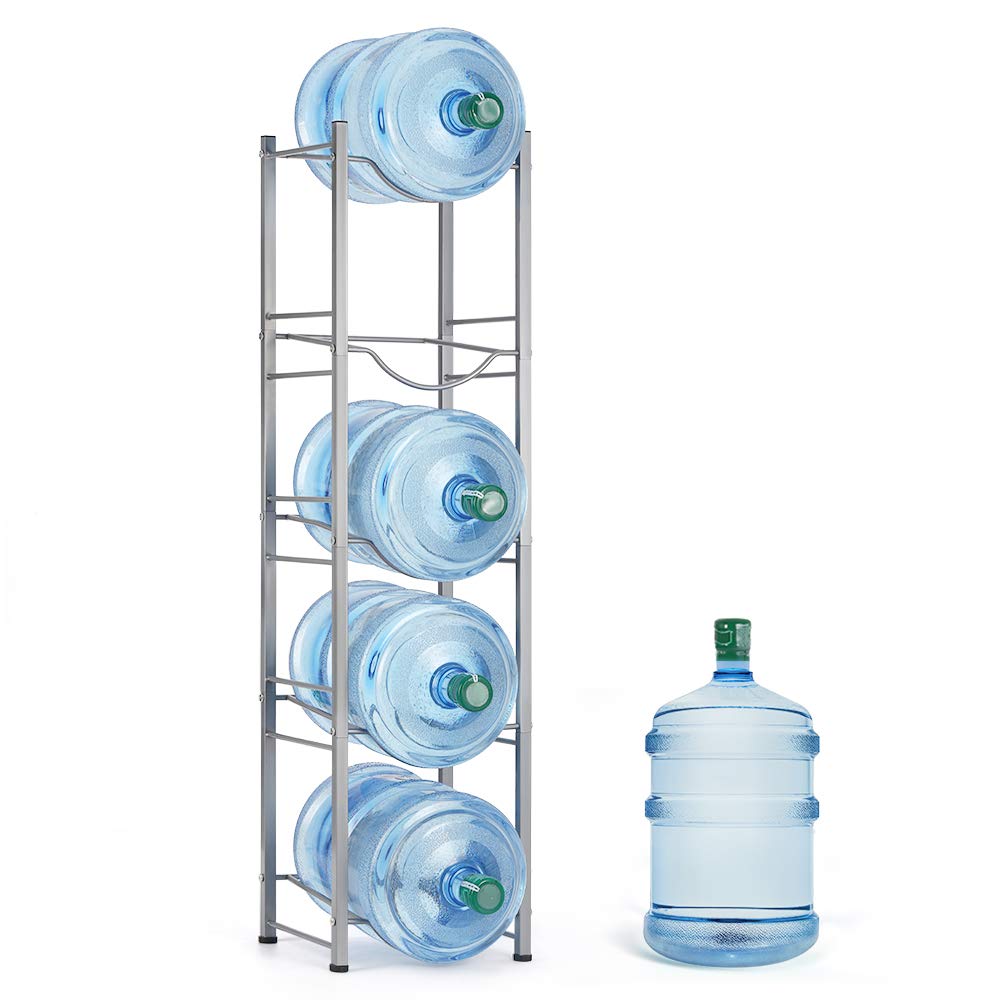 OYEAL Water Jug Stand 5 Tier Water Bottle Storage Organizer Detachable Heavy-Duty Water Rack for 5 Gallon Jug Dispenser Stand, Easy Assembly