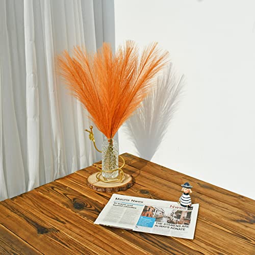 ONLY ART 20pcs Orange Artificial Silk Pampas Grass 17β for Mother's Day Home Kitchen Wedding Party Special Event Spring Holiday Decorations