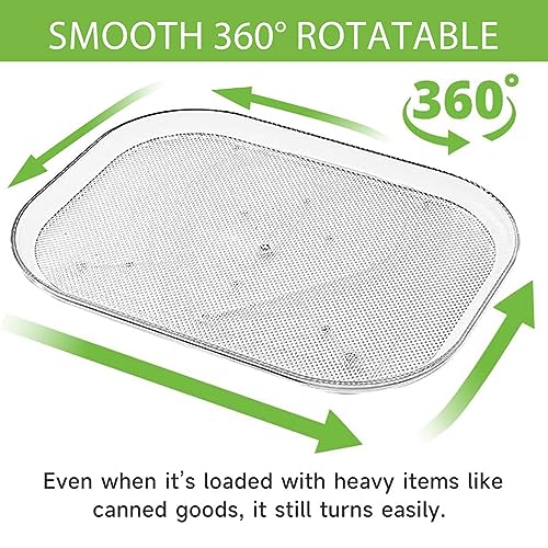 Square Lazy Susan for Refrigerator,Rectangular Fridge Turntable Lazy Susan Organizer,Countertop Condiment Storage Rack, for Cabinet, Table, Pantry, Kitchen (Large)