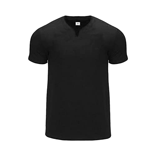 Mens Athletic Workout Gym T-Shirts Short Sleeve Training Bodybuilding Shirts Lightweight Slim Fit Muscle Tee Top (Black,Medium)