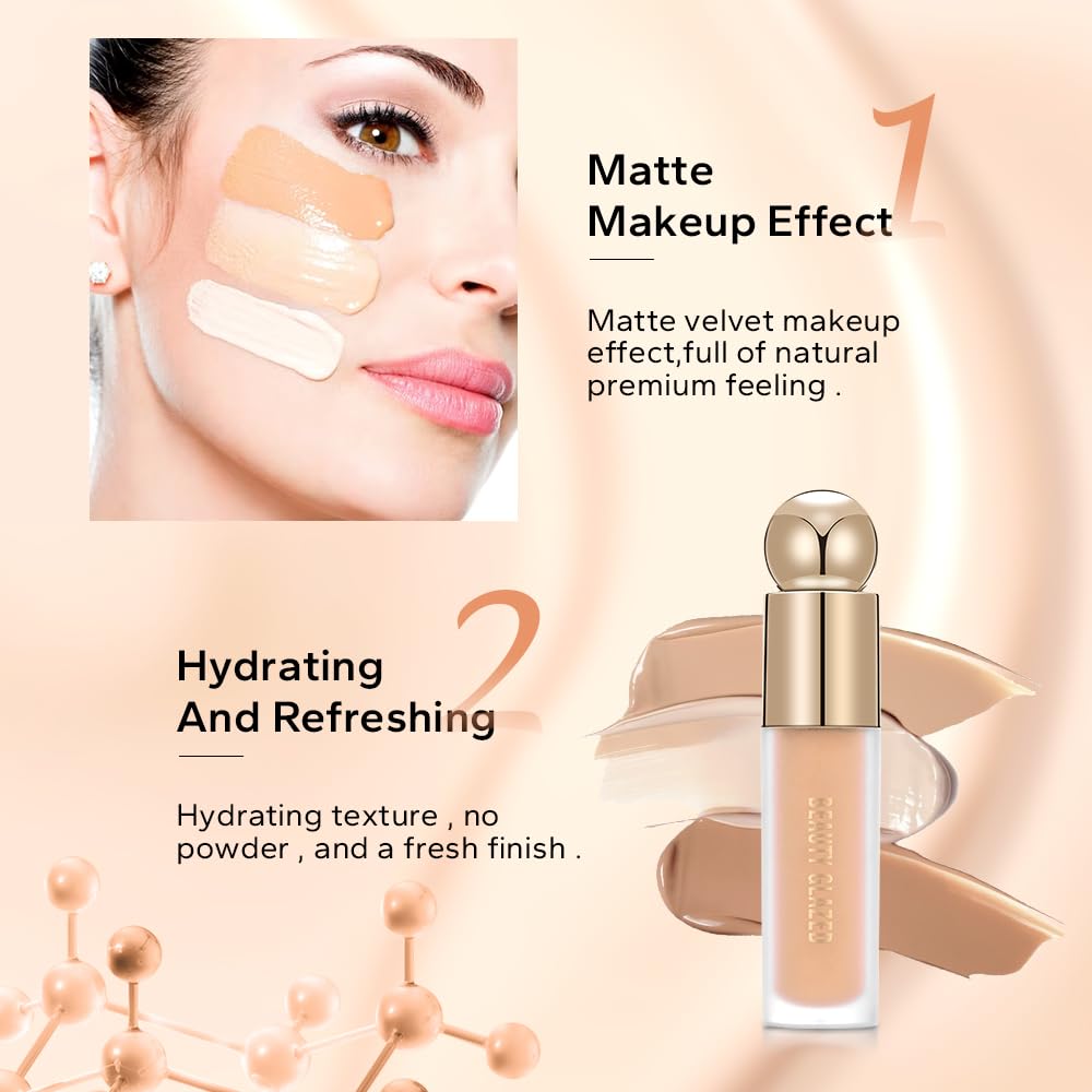 Hydrating Concealer, Lightweight Full Coverage Concealer for Dark Spots, Long-Lasting, Conceals and Corrects, Hydration and Highlights, Light Sand Shade, Satin Finish, All-Day Wear, 0.265 Fl Oz (105#)