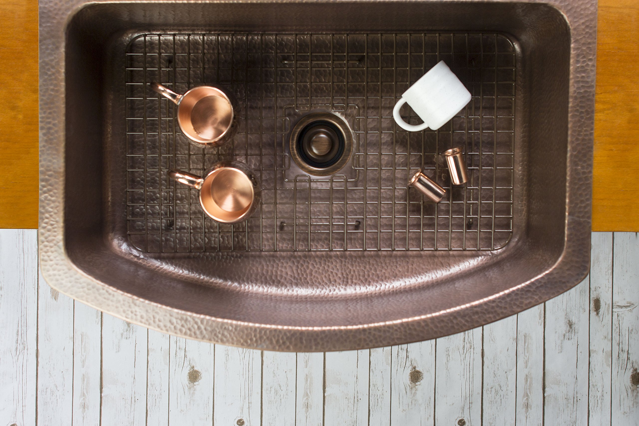 SinkSense Wren 27" x 15" Kitchen Sink Bottom Grid, Antique Brown